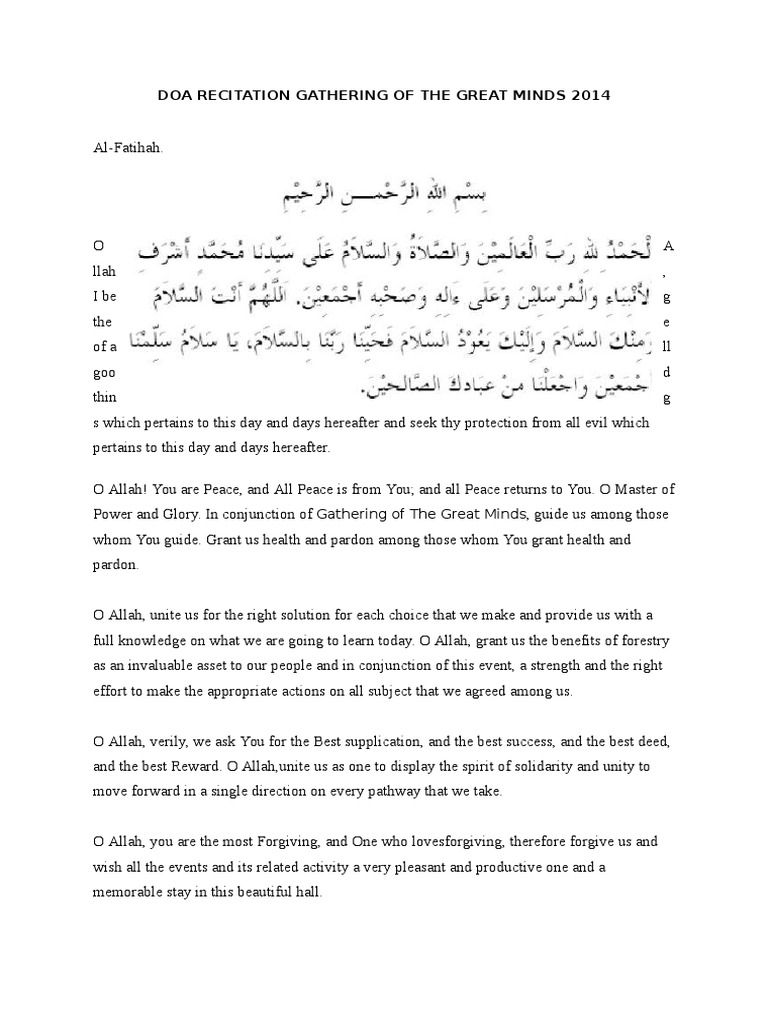 Doa Pembukaan Majlis | PDF