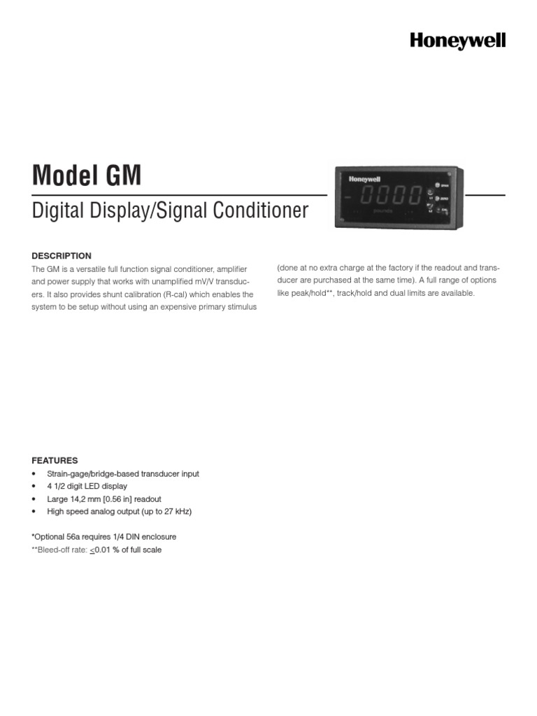 Model GM: Digital Display/Signal Conditioner | Download Free PDF ...