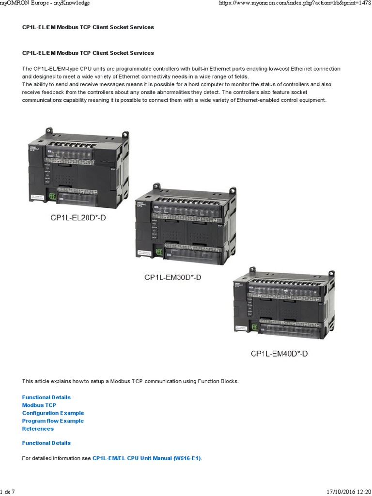 Functional Details Modbus TCP Configuration Example Program Flow Example References Functional ...
