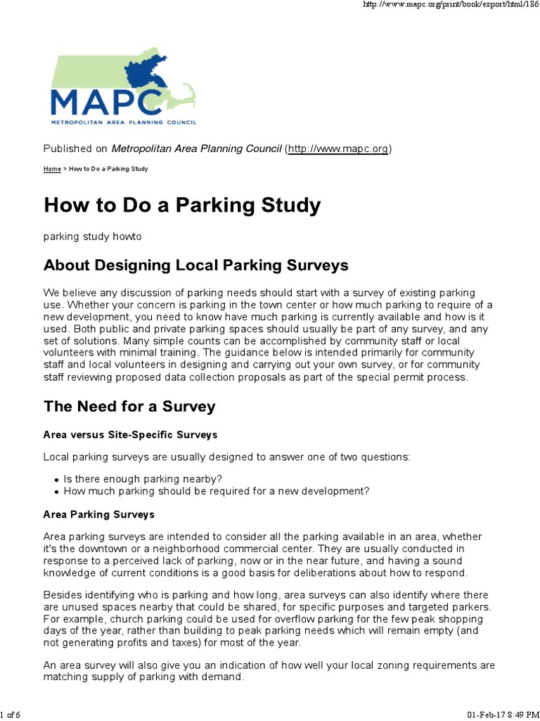 Guide to Conducting a Parking Study | PDF | Parking | Parking Lot