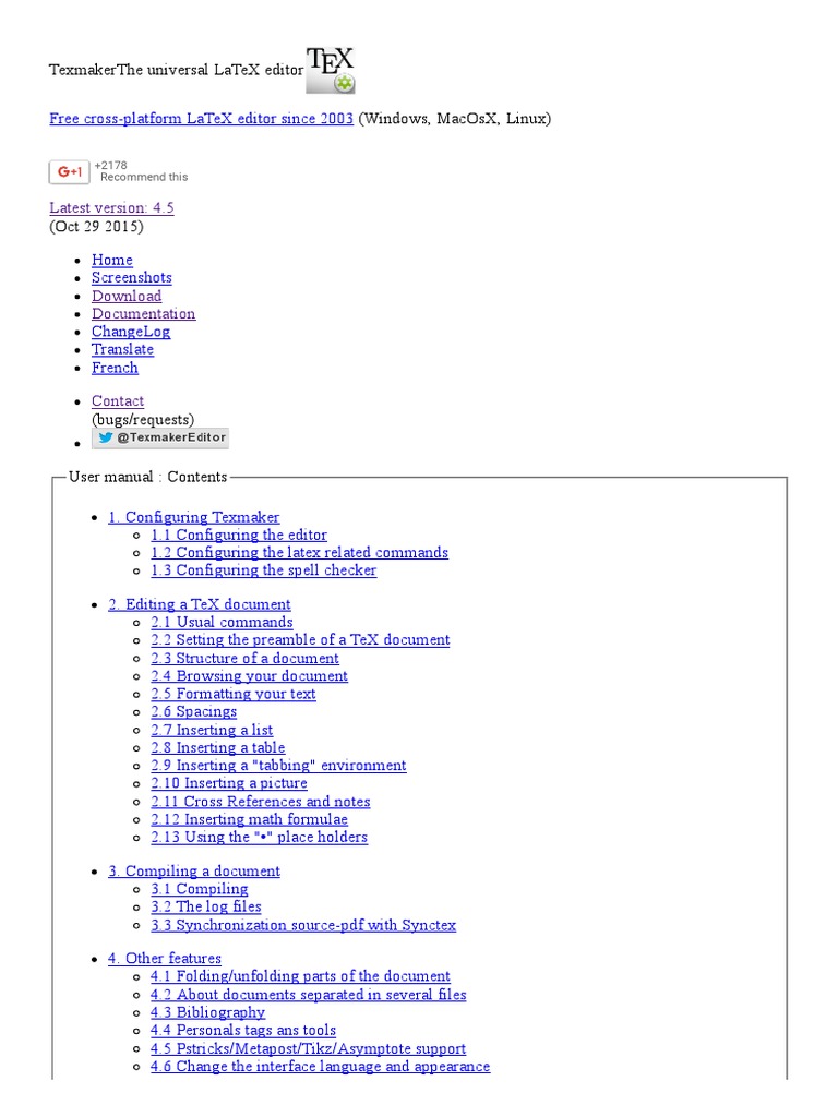 Texmaker (Free Cross-Platform Latex Editor) | PDF | Te X | Portable ...