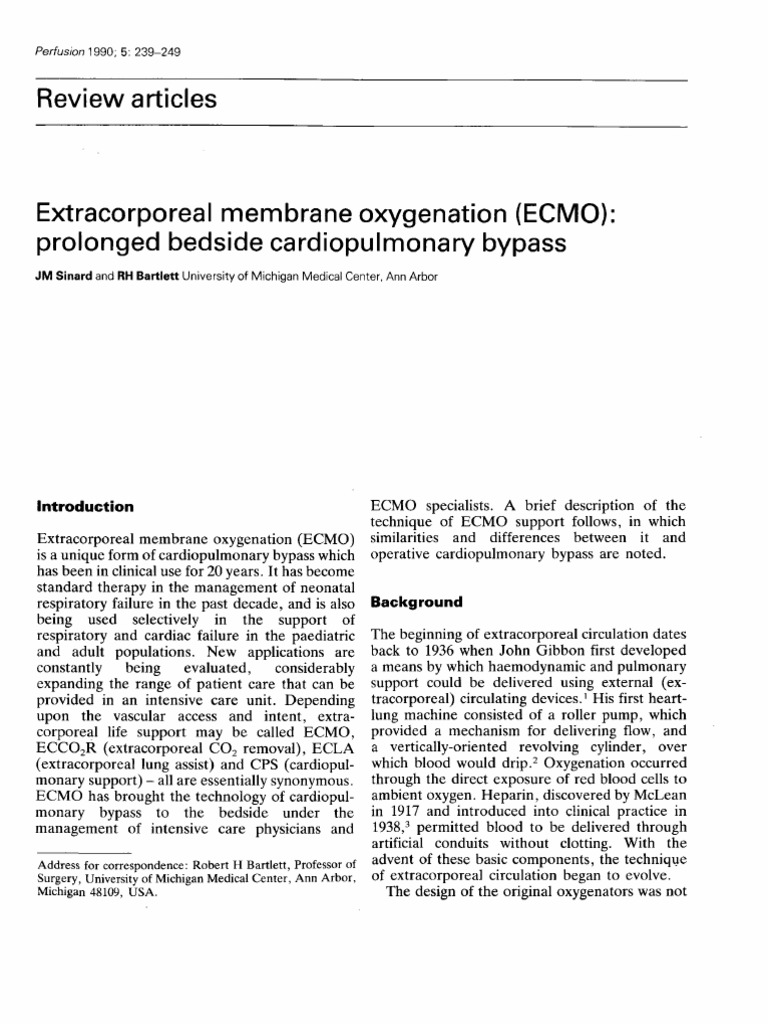 Extracorporeal Oxygenation Prolonged Cardiopulmonary Bypass: (ECMO ...