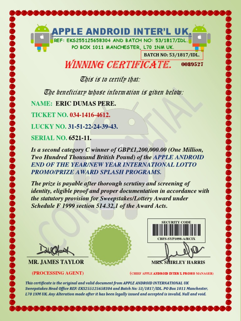 Winning Certificate. | PDF