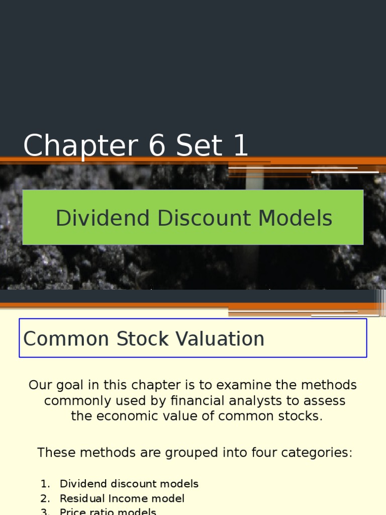 Chapter 6 Set 1 Dividend Discount Models | PDF | Discounting | Capital ...