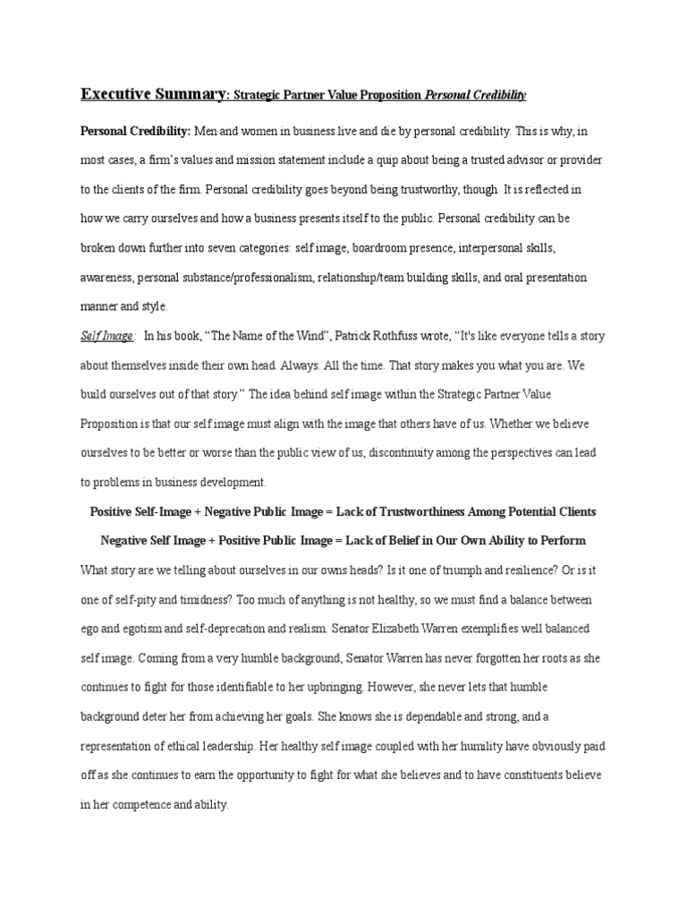 Enhancing Personal Credibility in Business | PDF | Emotional ...