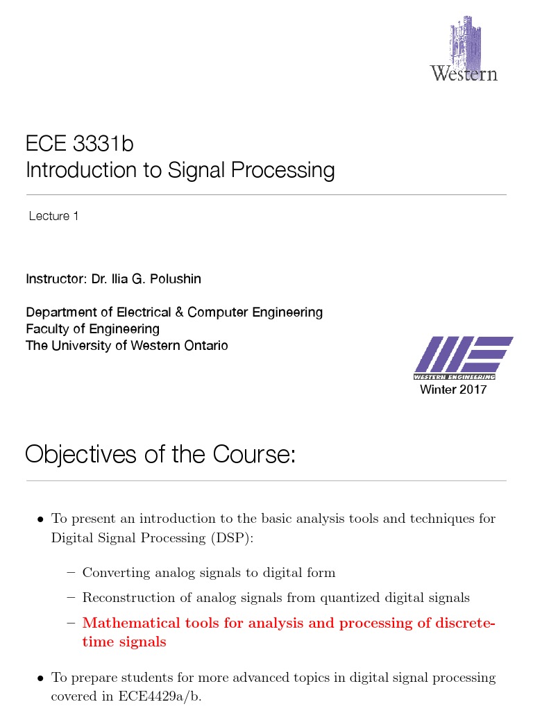 Intro to Signal Processing Course | PDF | Signal (Electrical ...