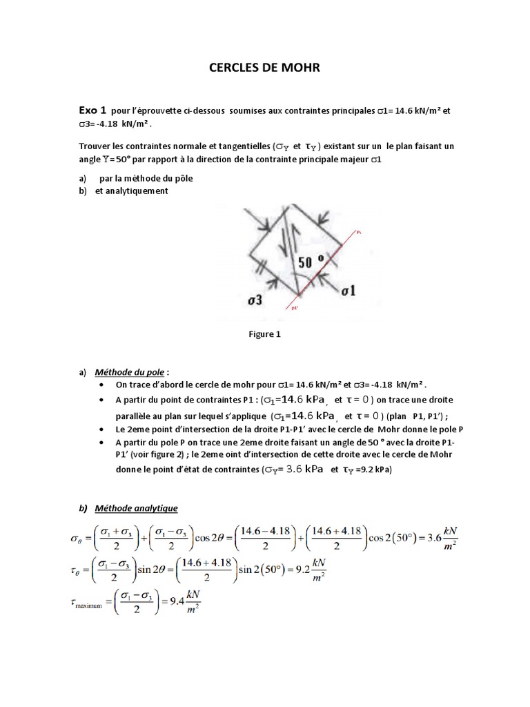 Cercle de Mohr (1) | Cercle | Géométrie euclidienne
