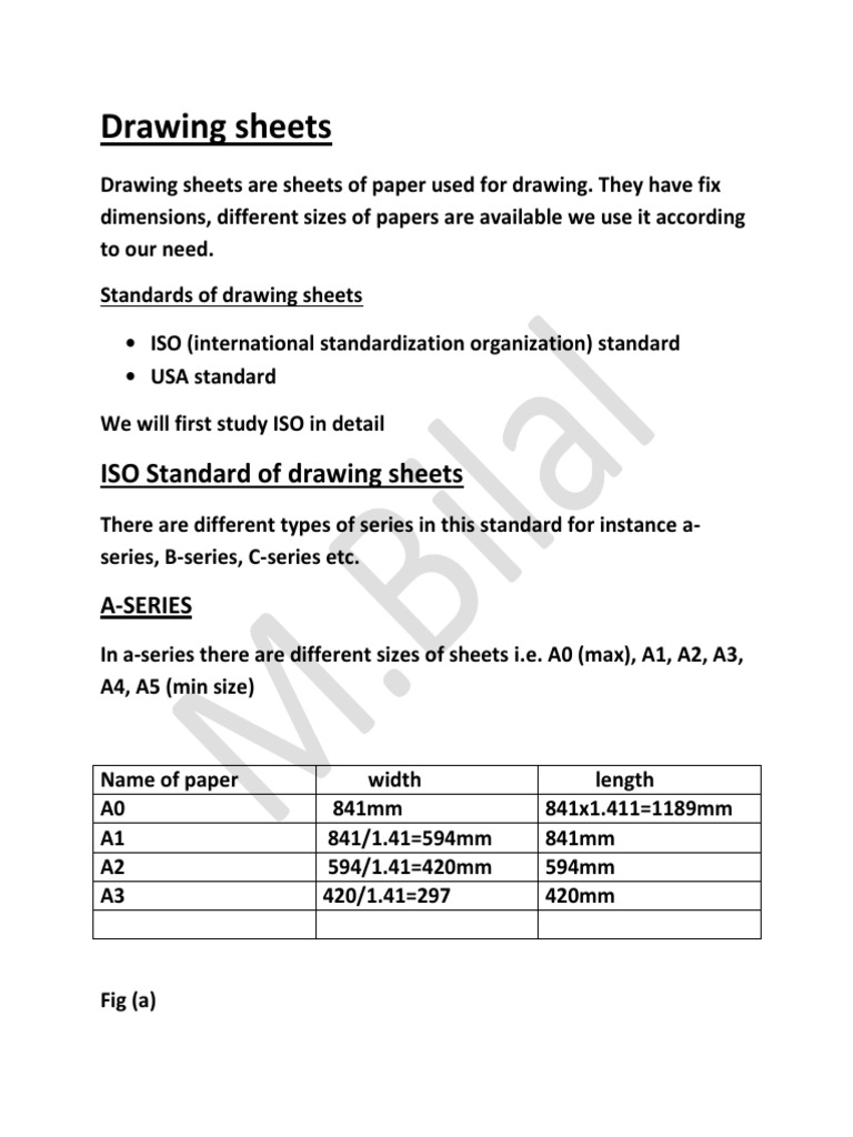 ISO Standard of Drawing Sheets | PDF