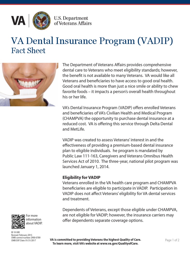 Vadip Fact Sheet 02-18-15 | PDF | Veterans Health Administration | Veteran