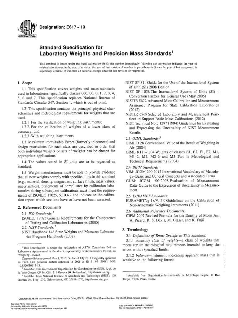 Astm E617-2013 | PDF