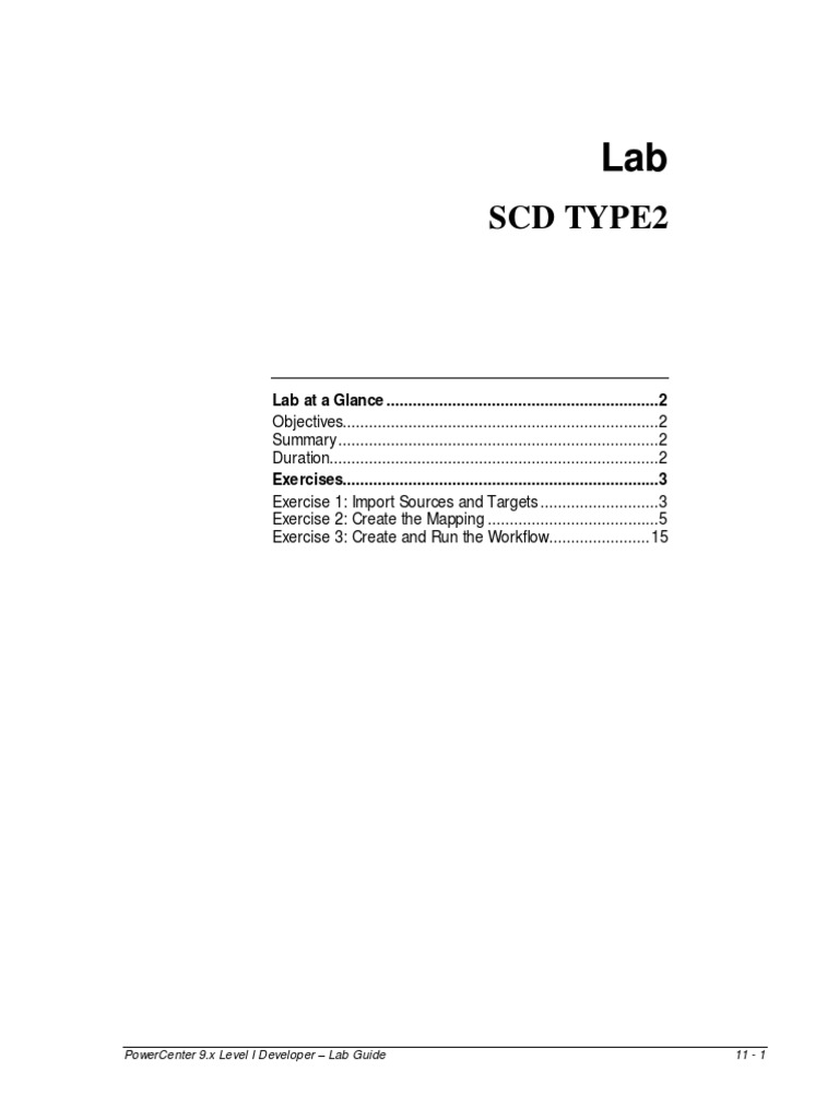 SCD Type2: Lab at A Glance