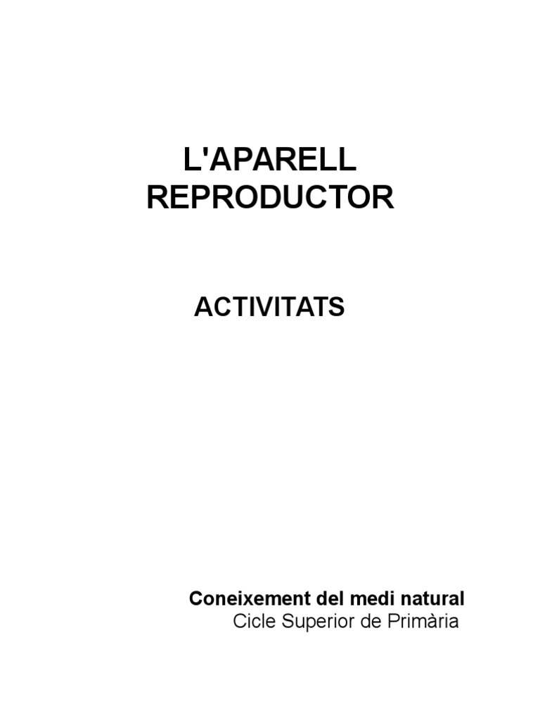 L'Aparell Reproductor - Daniel Lysenko | PDF