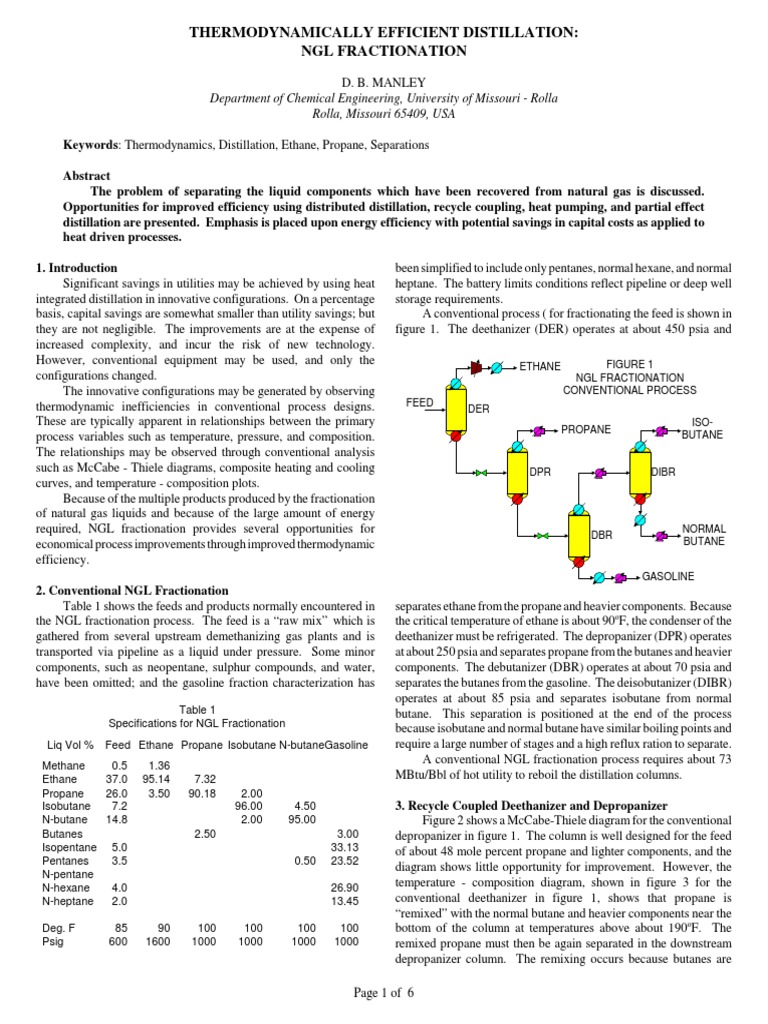 NGL Separation | PDF | Natural Gas Processing | Propane