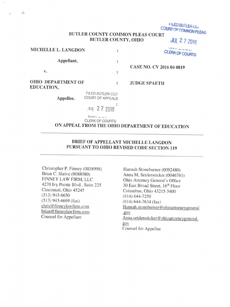 Appellant's Merit Brief | PDF | Standard Of Review | Brief (Law)
