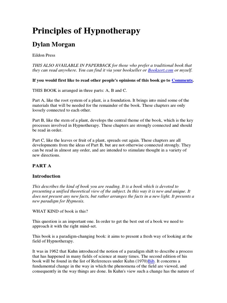 Morgan-Principles Hypnotherapy PDF | PDF | Hypnotherapy | Hypnosis