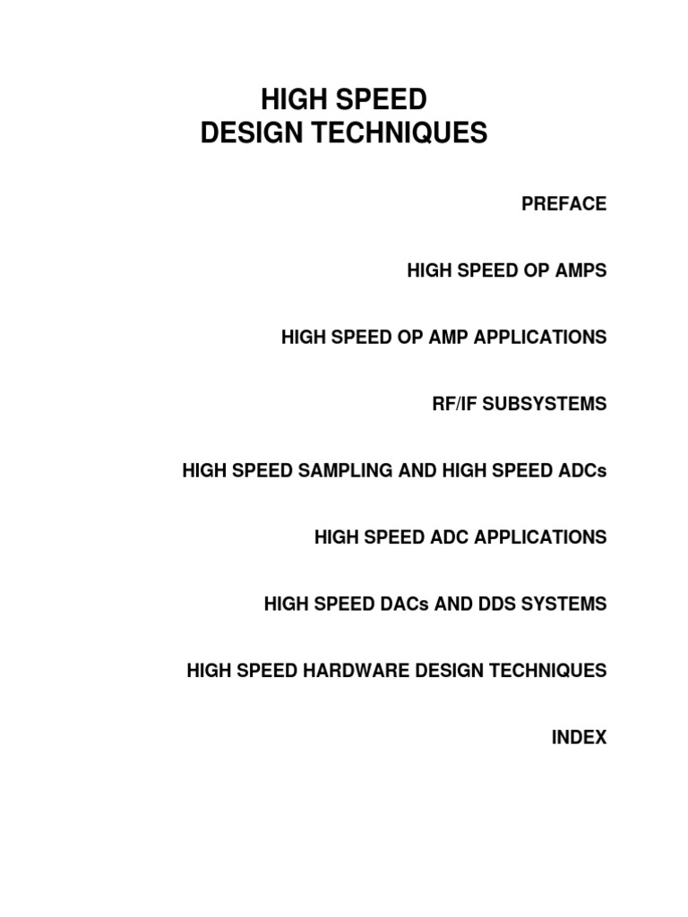 High Speed Design Techniques PDF | PDF | Operational Amplifier | Amplifier