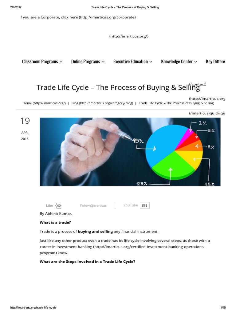 Understanding the Trade Life Cycle | PDF | Investment Banking ...