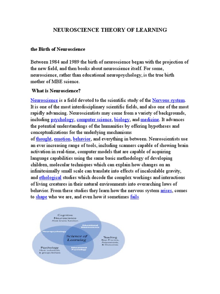 Neuroscience Learning Principles Explained | PDF | Neuroscience ...