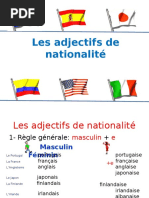 Les Adjectifs de Nationalité | PDF