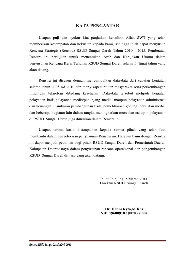 Contoh RENSTRA | PDF
