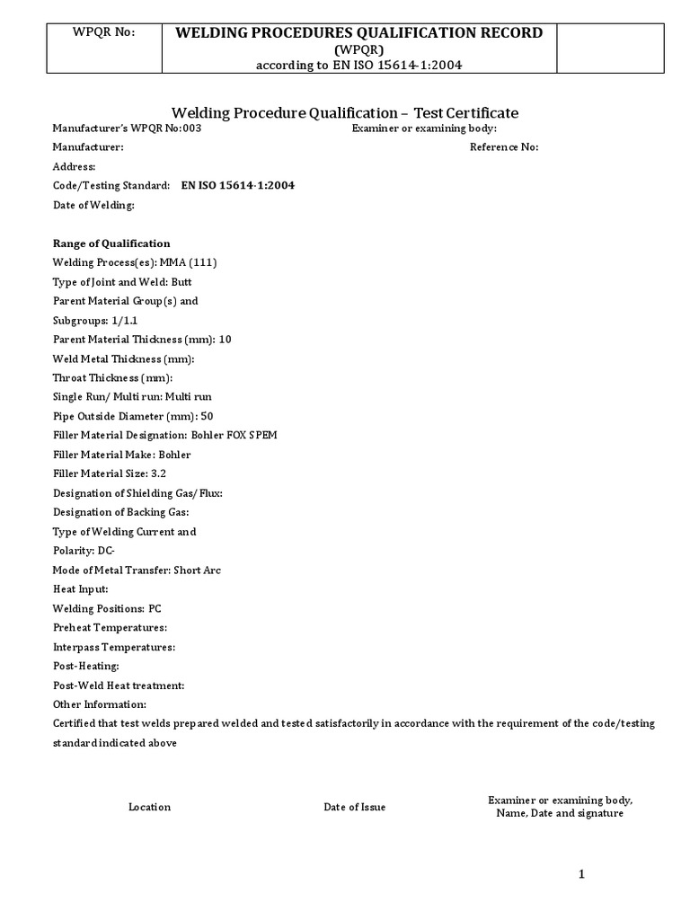 WPQR Pipe | PDF | Welding | Construction