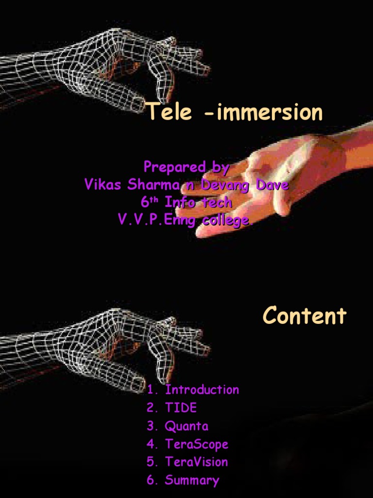 Tele Immersion | PDF | Computer Network | Quality Of Service