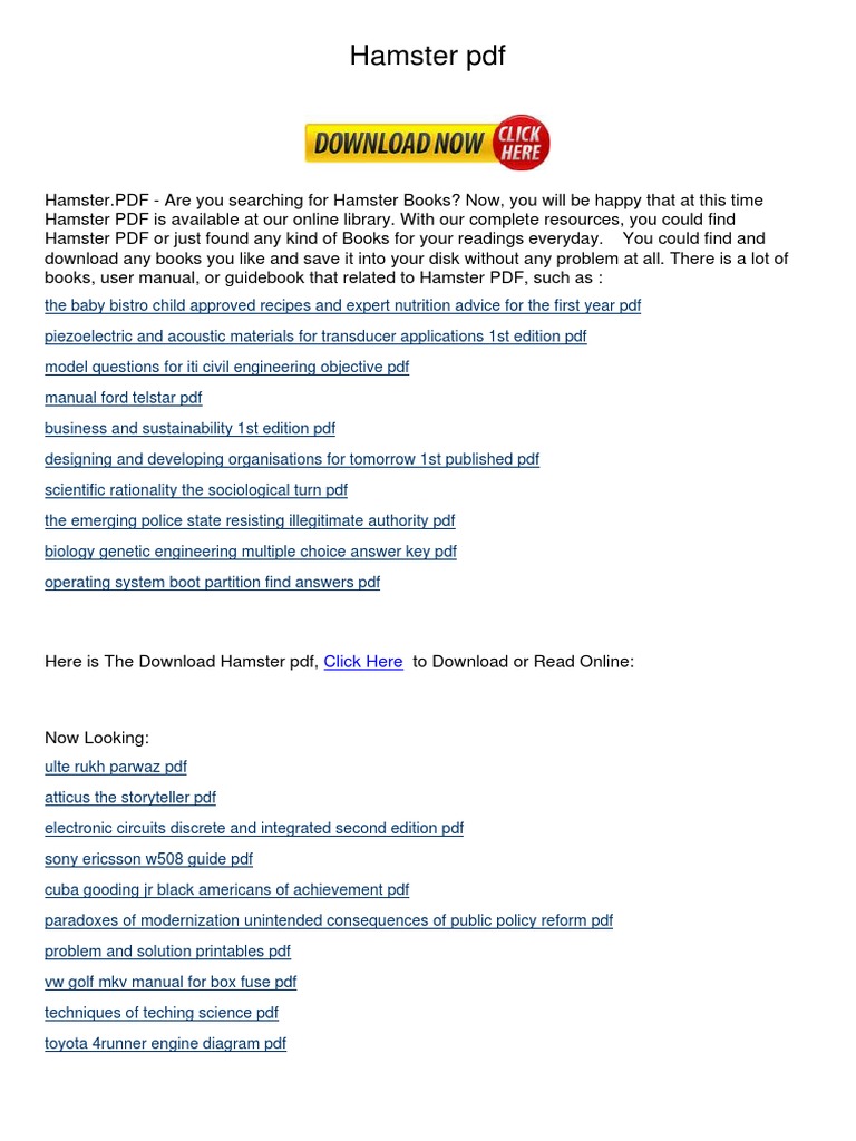 Hamster PDF Resources and Downloads | PDF | Portable Document Format ...