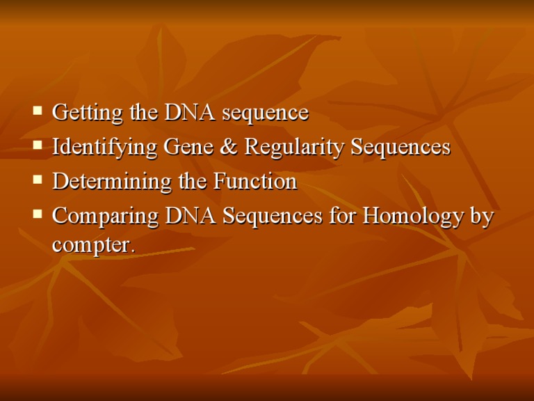 DNA Sequence Analysis Techniques | PDF