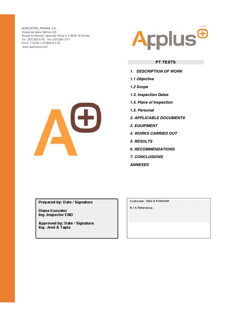 PT Tests of Service Water Tank Welds | PDF | Nondestructive Testing ...