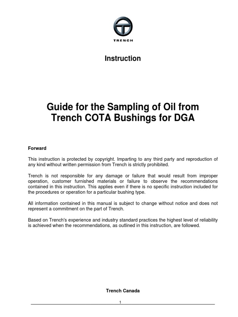 DGA Oil Sampling | PDF | Syringe | Valve