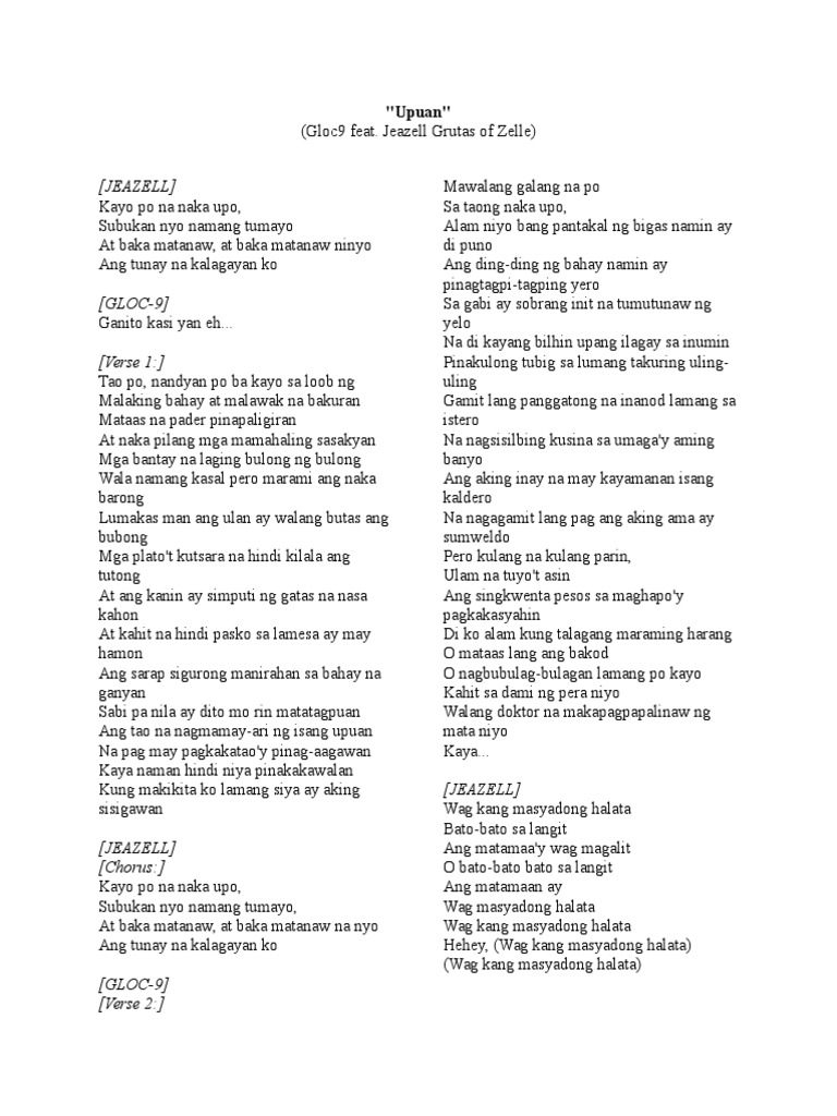 Upuan Lyrics1 | PDF