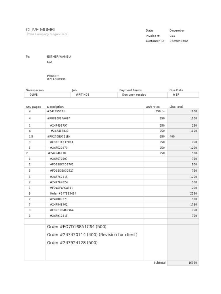 OLIVE INVOICe 11 | PDF | Business Documents | Accounting