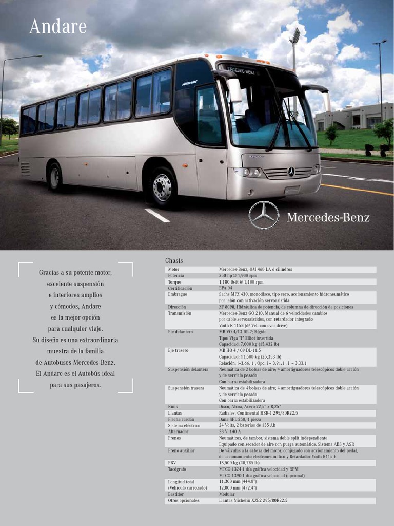 Una descripción detallada del autobús Andare de Mercedes-Benz, sus ...