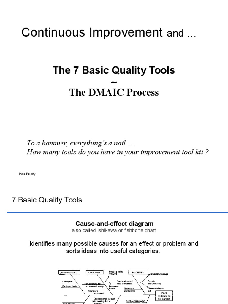 Continuous Improvement: The 7 Basic Quality Tools The DMAIC Process ...