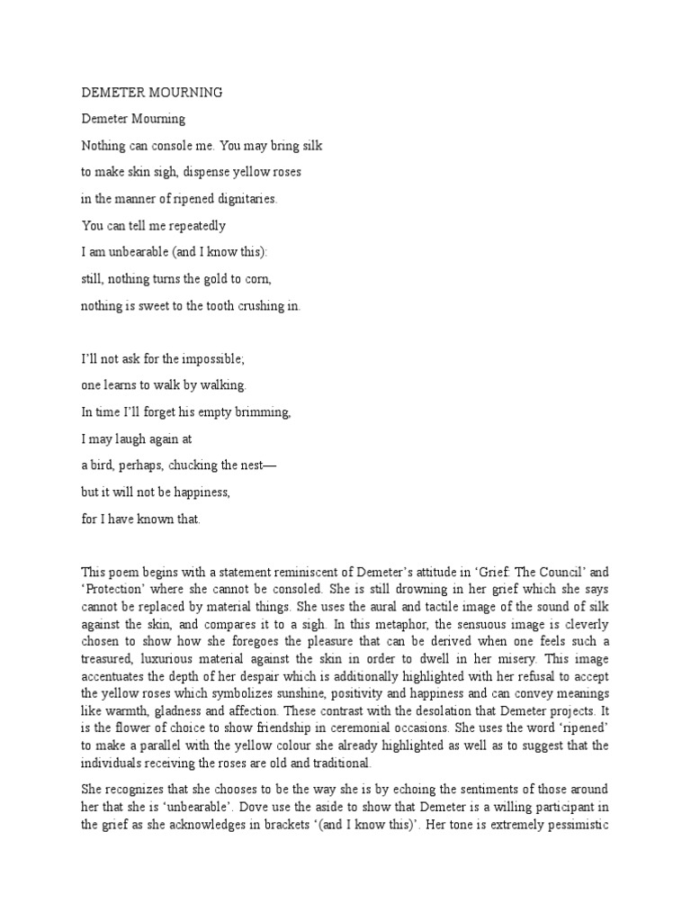 Demeter Mourning | PDF | Poetry