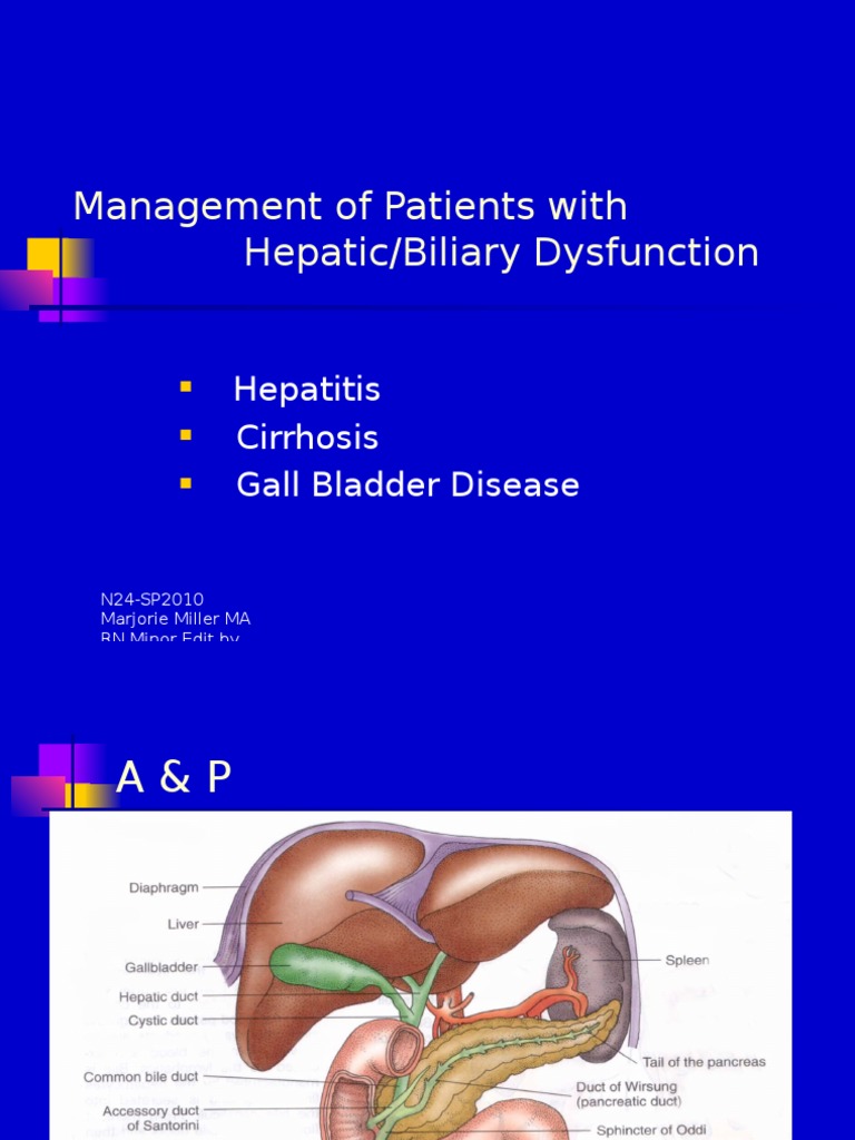 Management of Patients With Hepatic/Biliary Dysfunction: Hepatitis ...