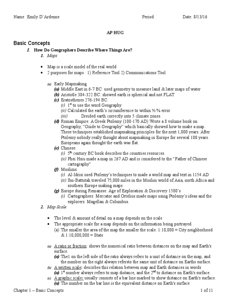 AP Human Geography Rubenstein Chapter 01 Outline | PDF | Longitude ...