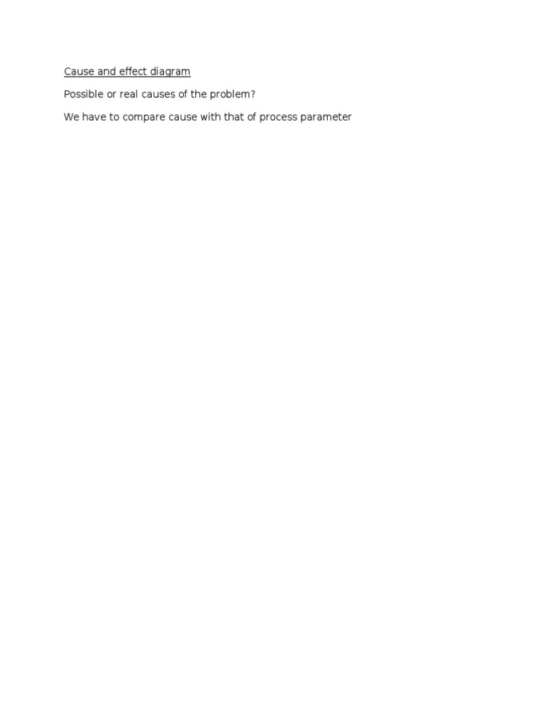 Cause and Effect Diagram Possible or Real Causes of The Problem? We ...