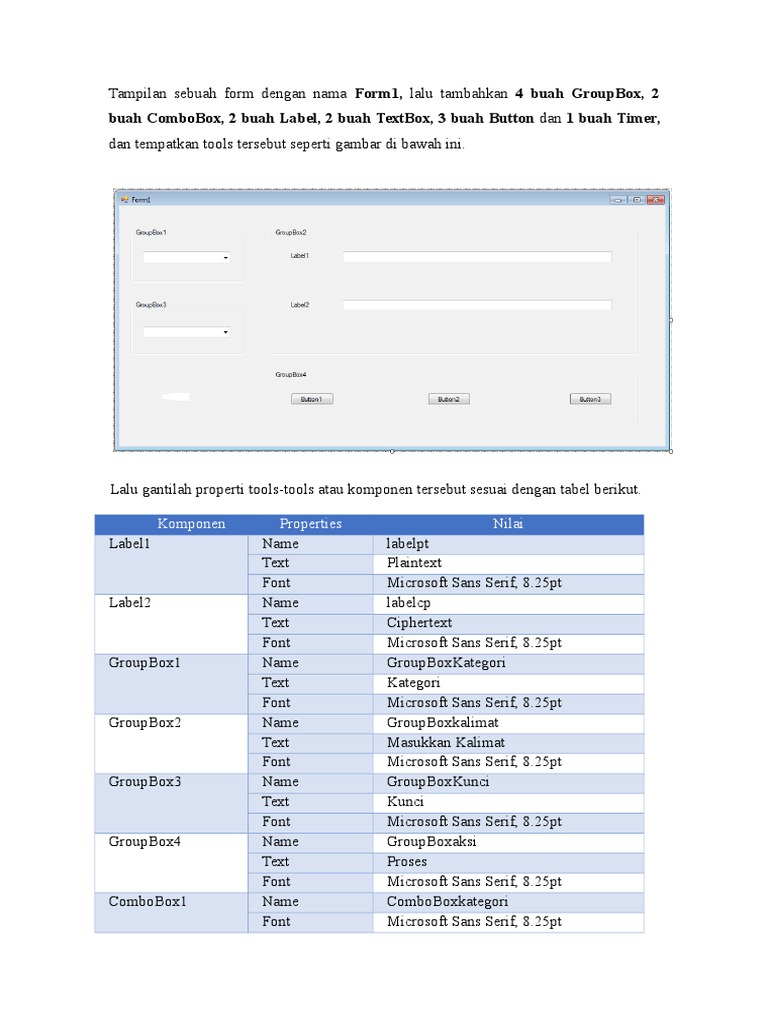 Buah Combobox, 2 Buah Label, 2 Buah Textbox, 3 Buah Button Dan 1 Buah Timer | PDF | Typefaces ...