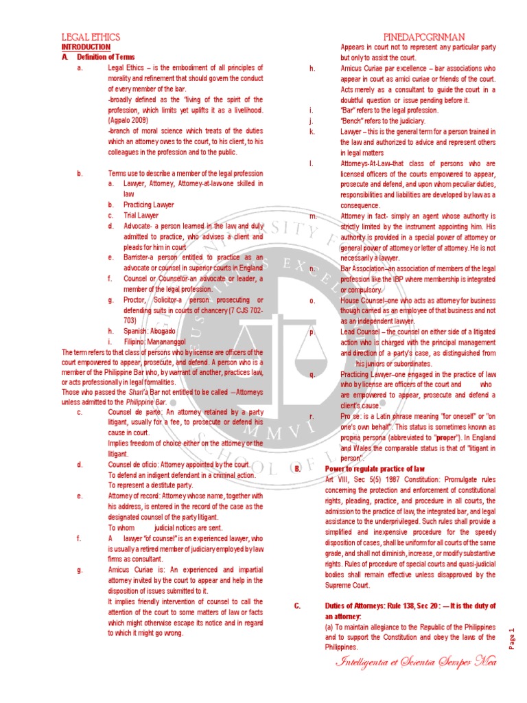 Legal Ethics | PDF | Practice Of Law | Lawyer