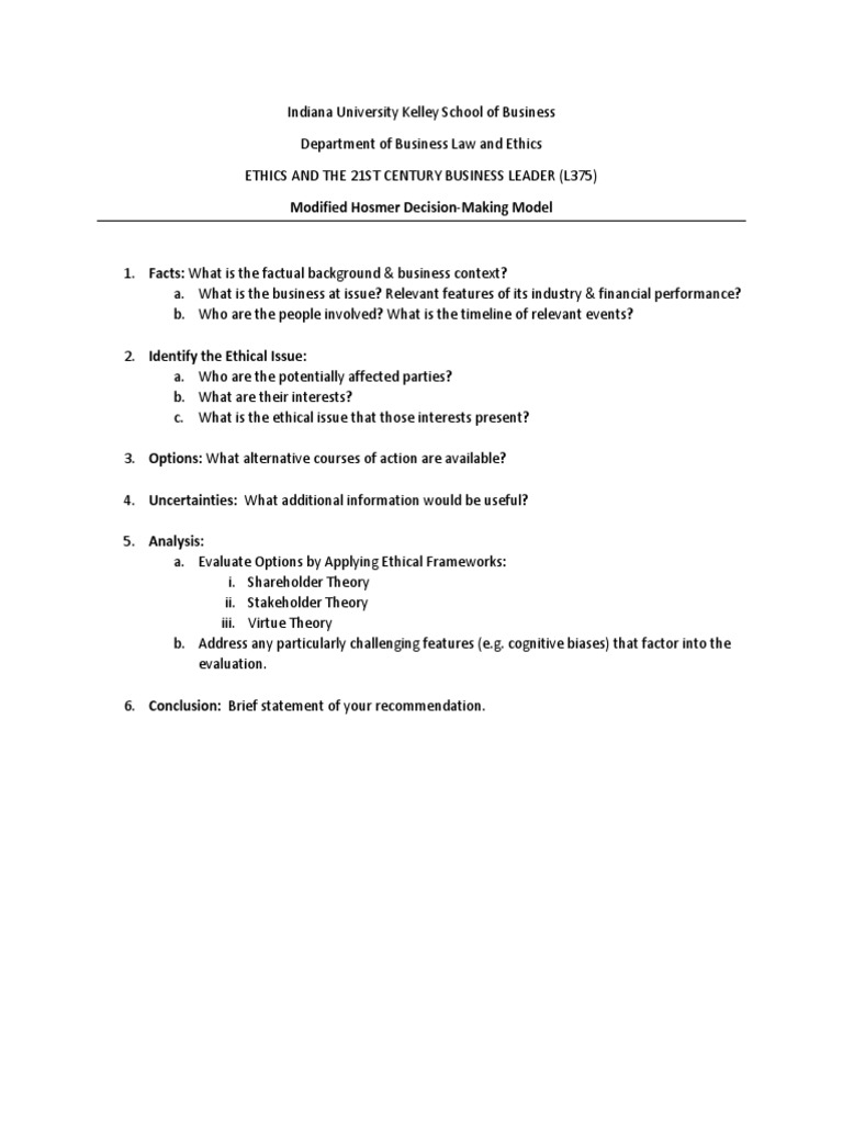 6 Step Hosmer Model | PDF | Decision Making | Business