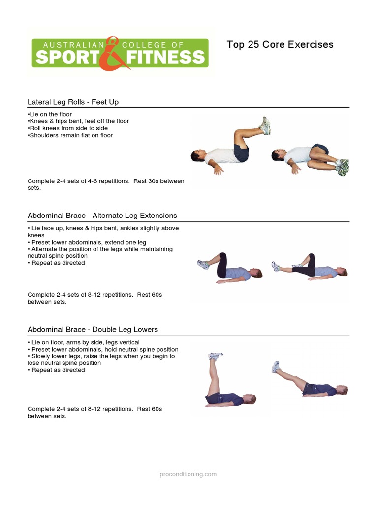 Top Core Exercises | PDF | Human Anatomy | Musculoskeletal System