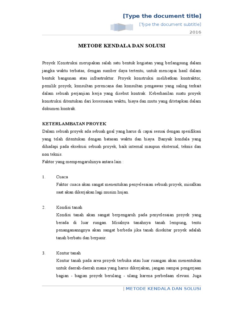 Metode Kendala Dan Solusi | PDF