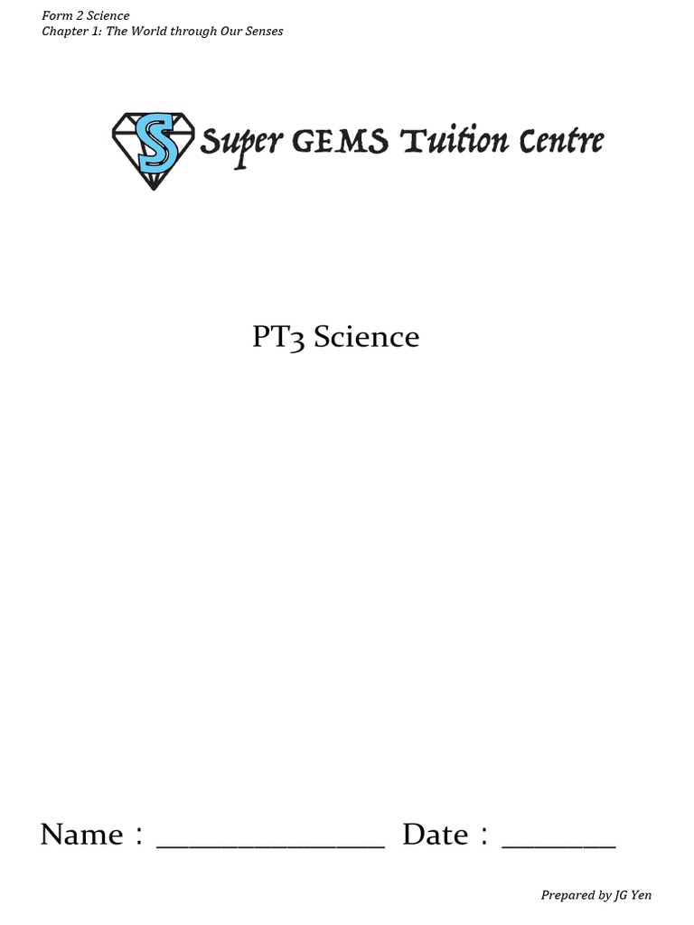Form 2 Science Chapter 1 Note | PDF | Stimulus (Physiology) | Senses