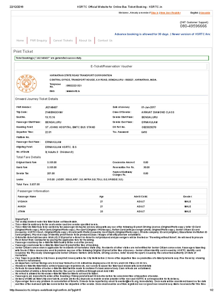 KSRTC Official Website for Online Bus Ticket Booking - KSRTC | Identity ...