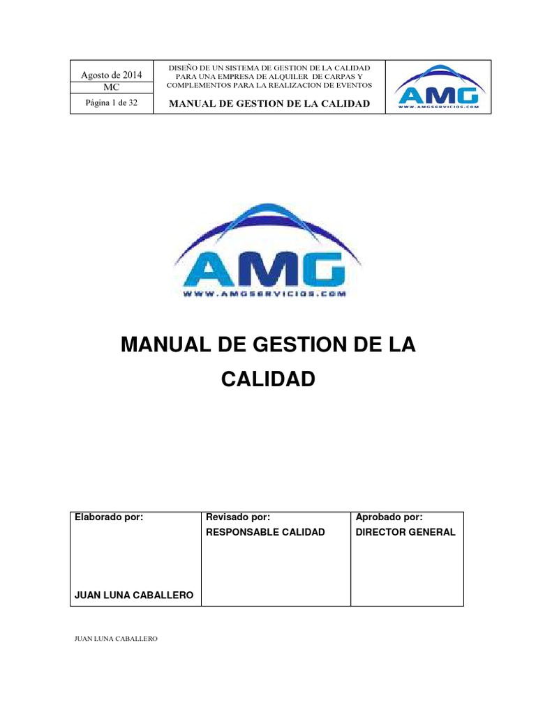 1.manual de Calidad PDF | PDF | Gestión de la calidad | Calidad (comercial)