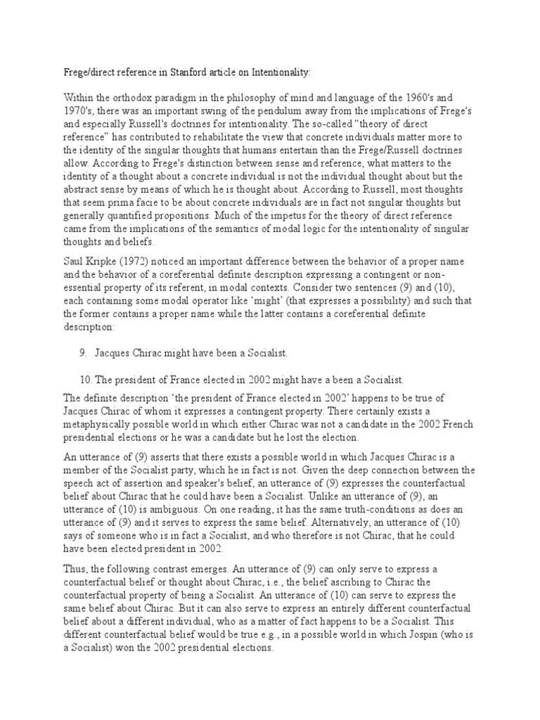 Direct Reference and Russell's Intentionality | PDF | Modal Logic ...
