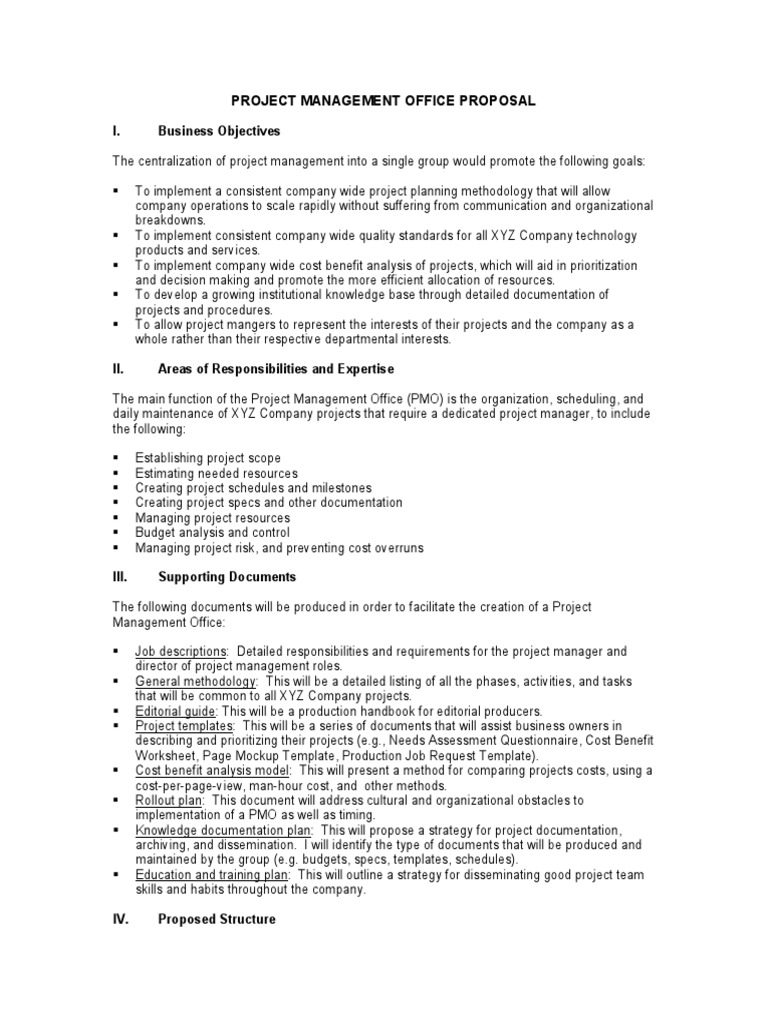 PMO Proposal | PDF | Project Management | Information Technology