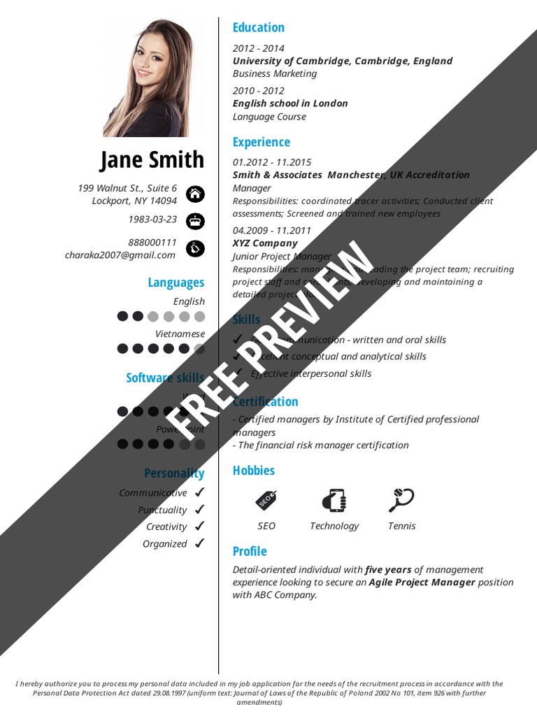 Jane Smith CV | PDF | Project Manager | Business