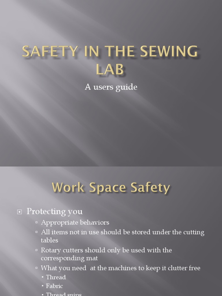 Safety in The Sewing Lab | PDF